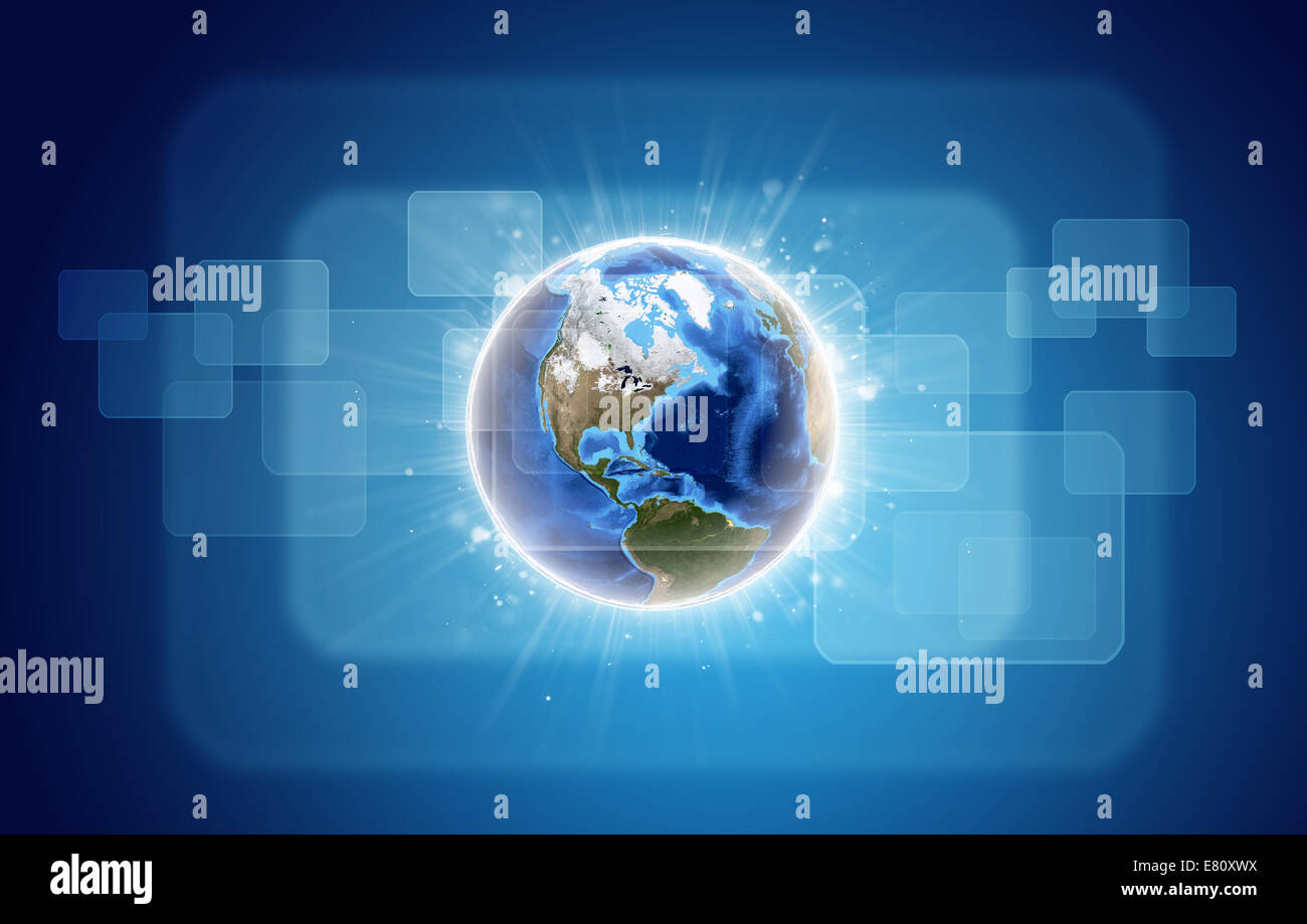 Earth with transparent rectangles Stock Photo - Alamy