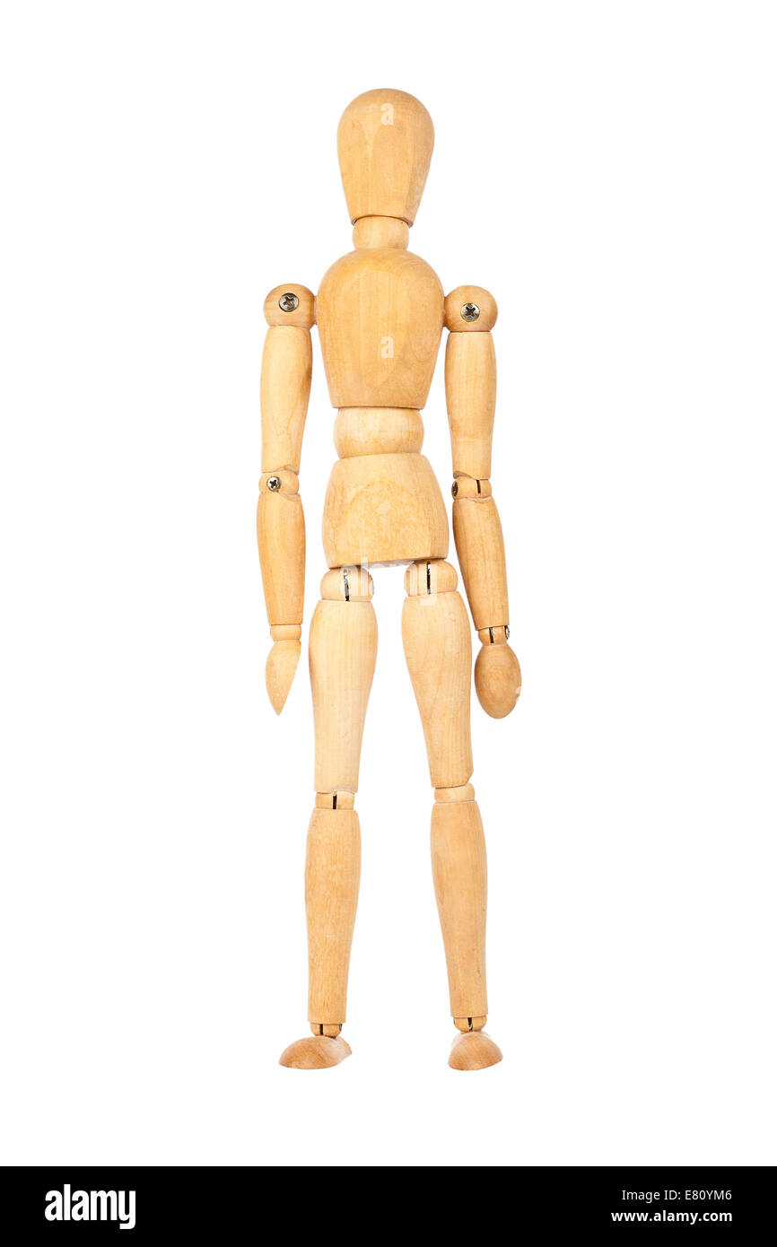 Wooden dummy isolated on a white background Stock Photo - Alamy