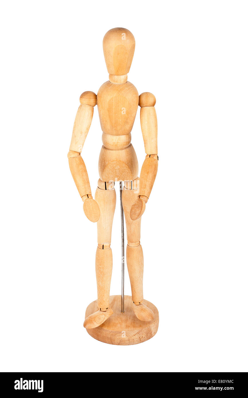 Wooden dummy isolated on a white background Stock Photo - Alamy