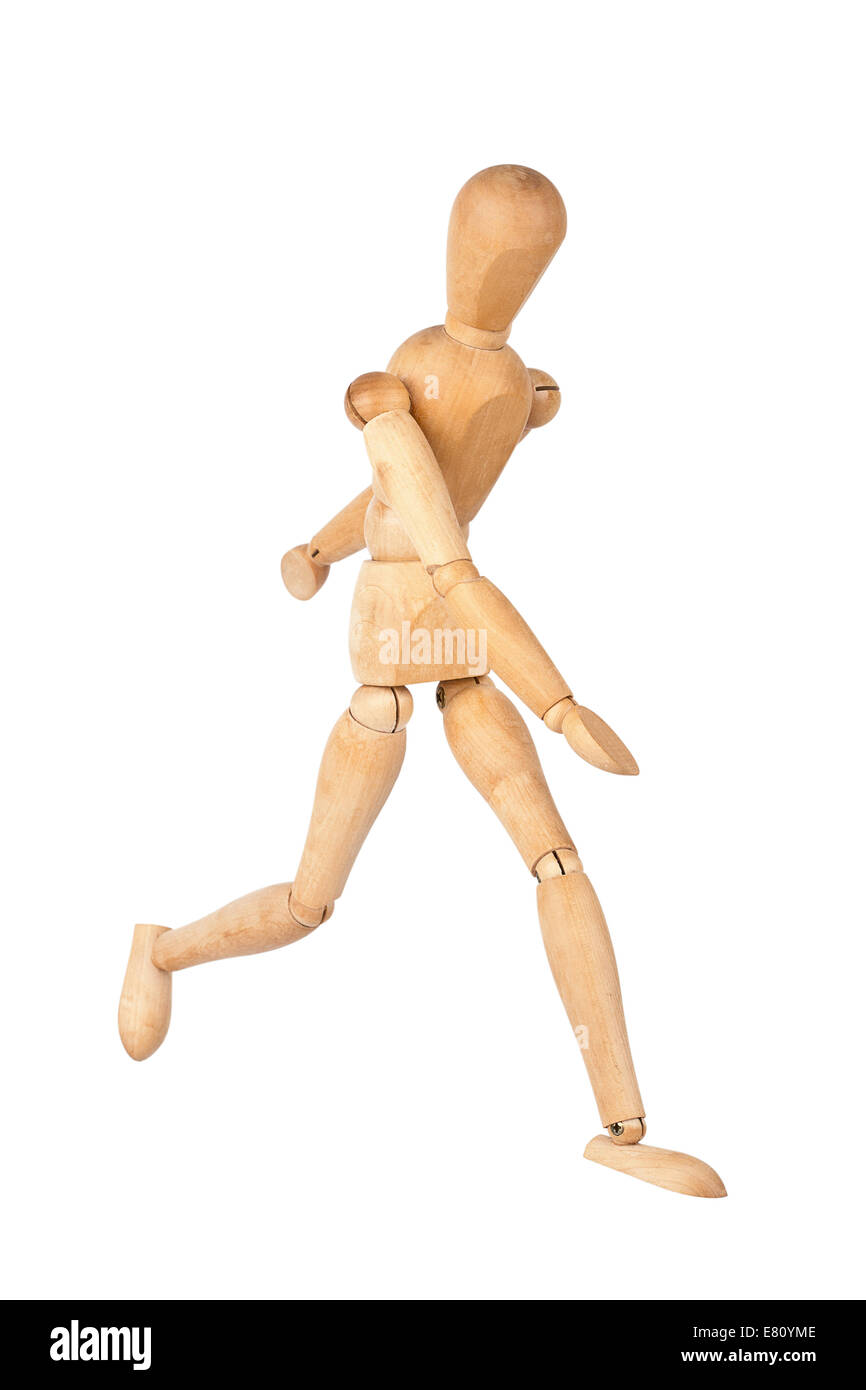 Wooden dummy isolated on a white background Stock Photo - Alamy