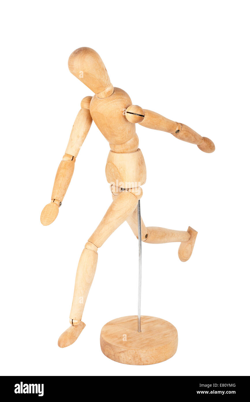 Wooden dummy isolated on a white background Stock Photo - Alamy