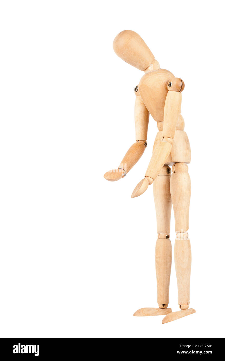 Wooden dummy isolated on a white background Stock Photo - Alamy