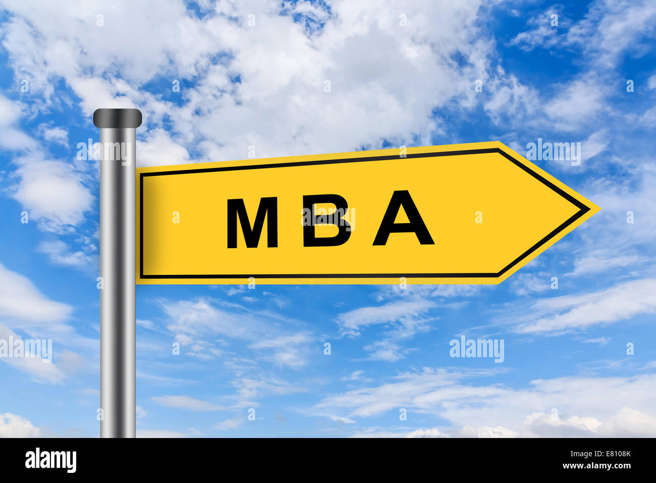 MBA or Master of Business Administration words on yellow road sign on ...