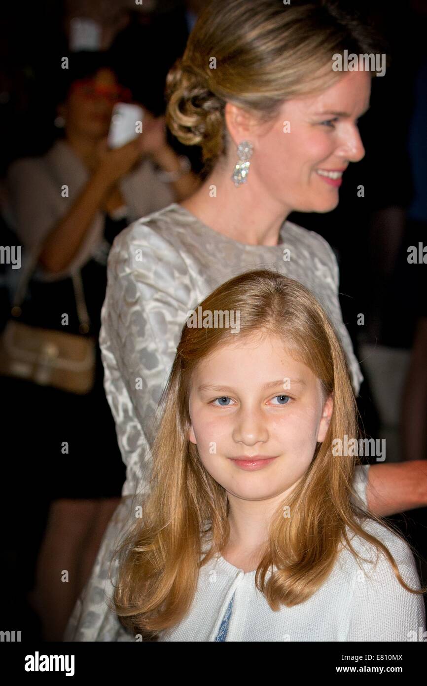 Antwerp, Belgium. 27th Sep, 2014. Queen Mathilde and Princess Elisabeth ...
