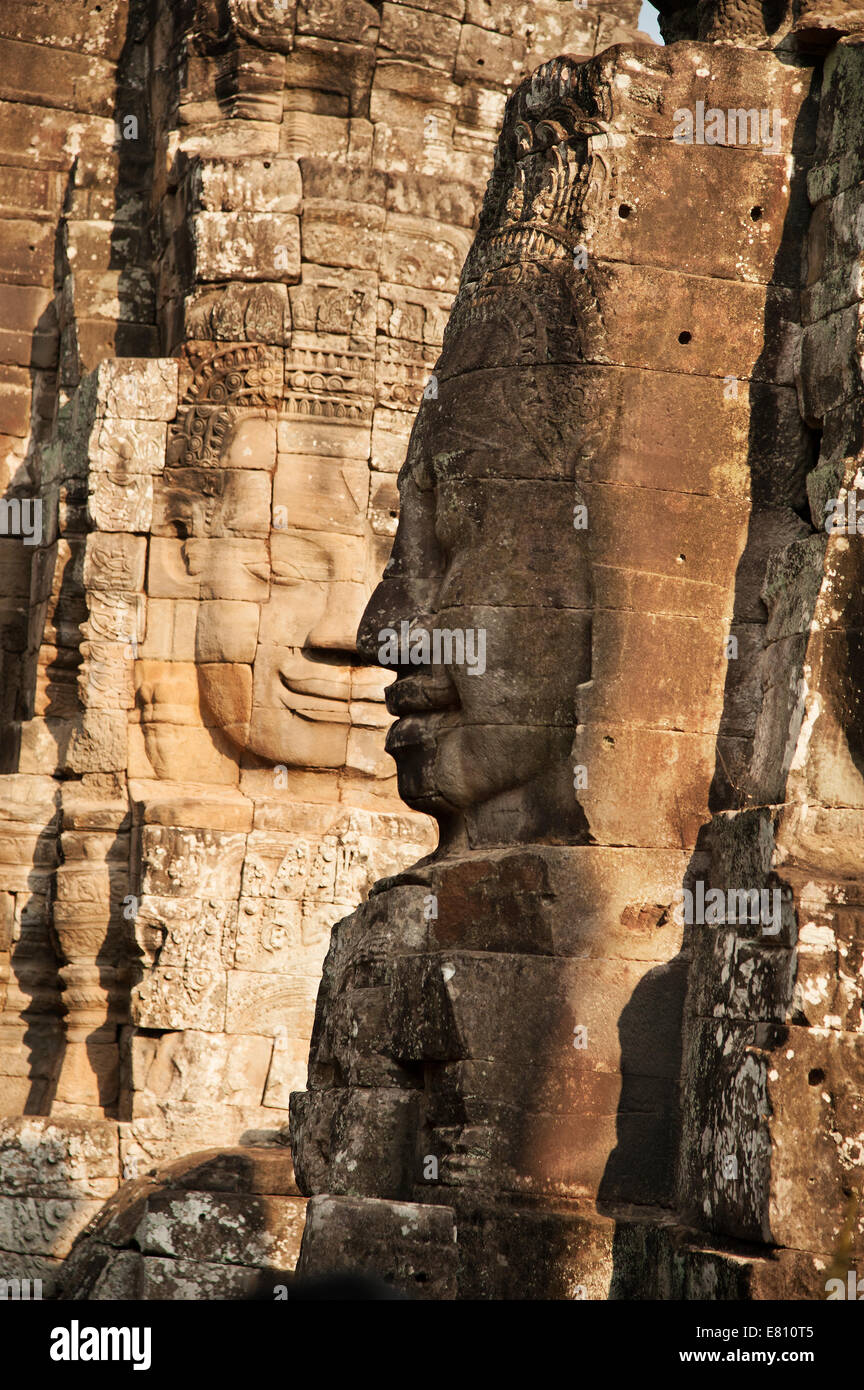 Smiling Faces of Stone Carvings, Bayon Stock Photo - Alamy