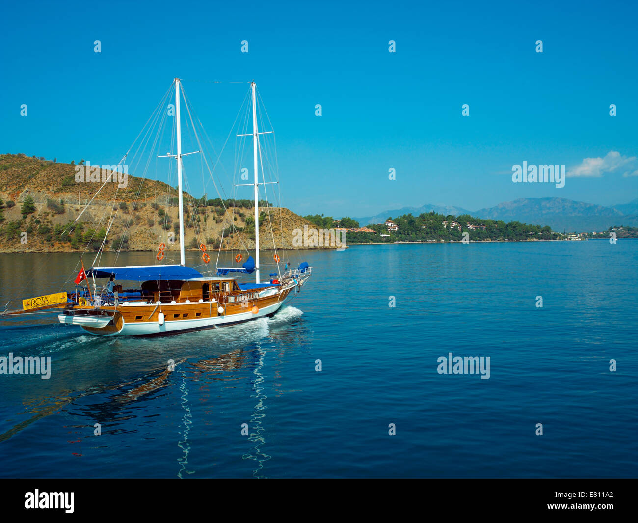A gulet sailing in Fethiye Bay Stock Photo - Alamy