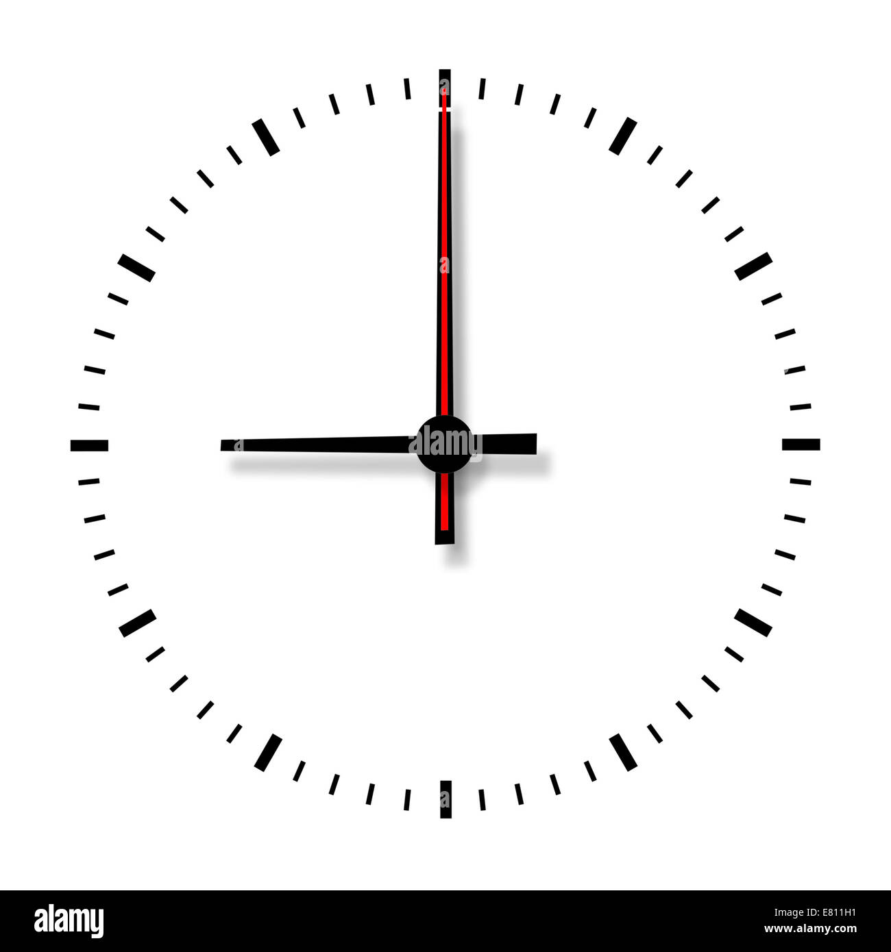 Clock without numbers isolated on white background. Closeup Stock Photo ...