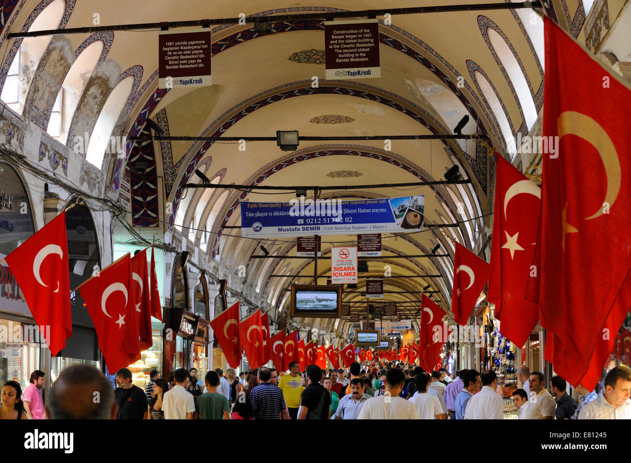 Kalpakcilar in the Kapali Carsi or Grand Bazaar of Istanbul Stock Photo ...
