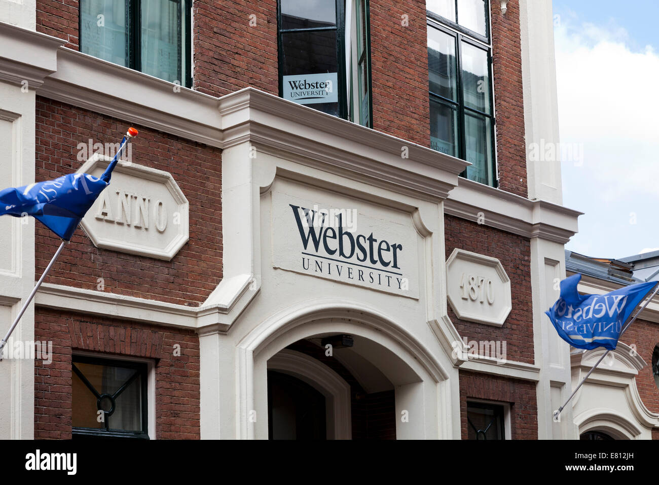 Entrance of the Webster university at the Boommarkt in the city of ...