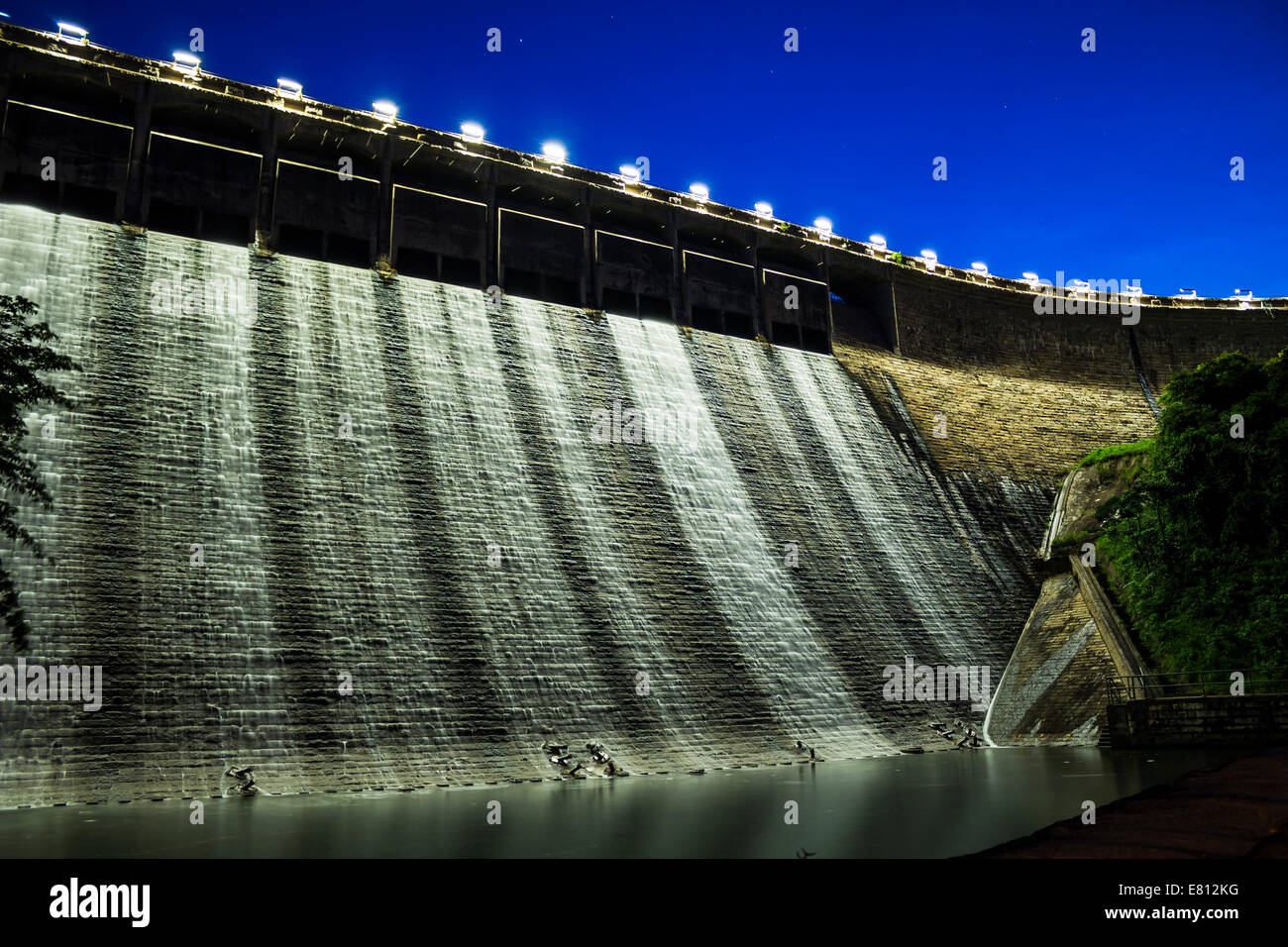 Dam at night Stock Photo - Alamy