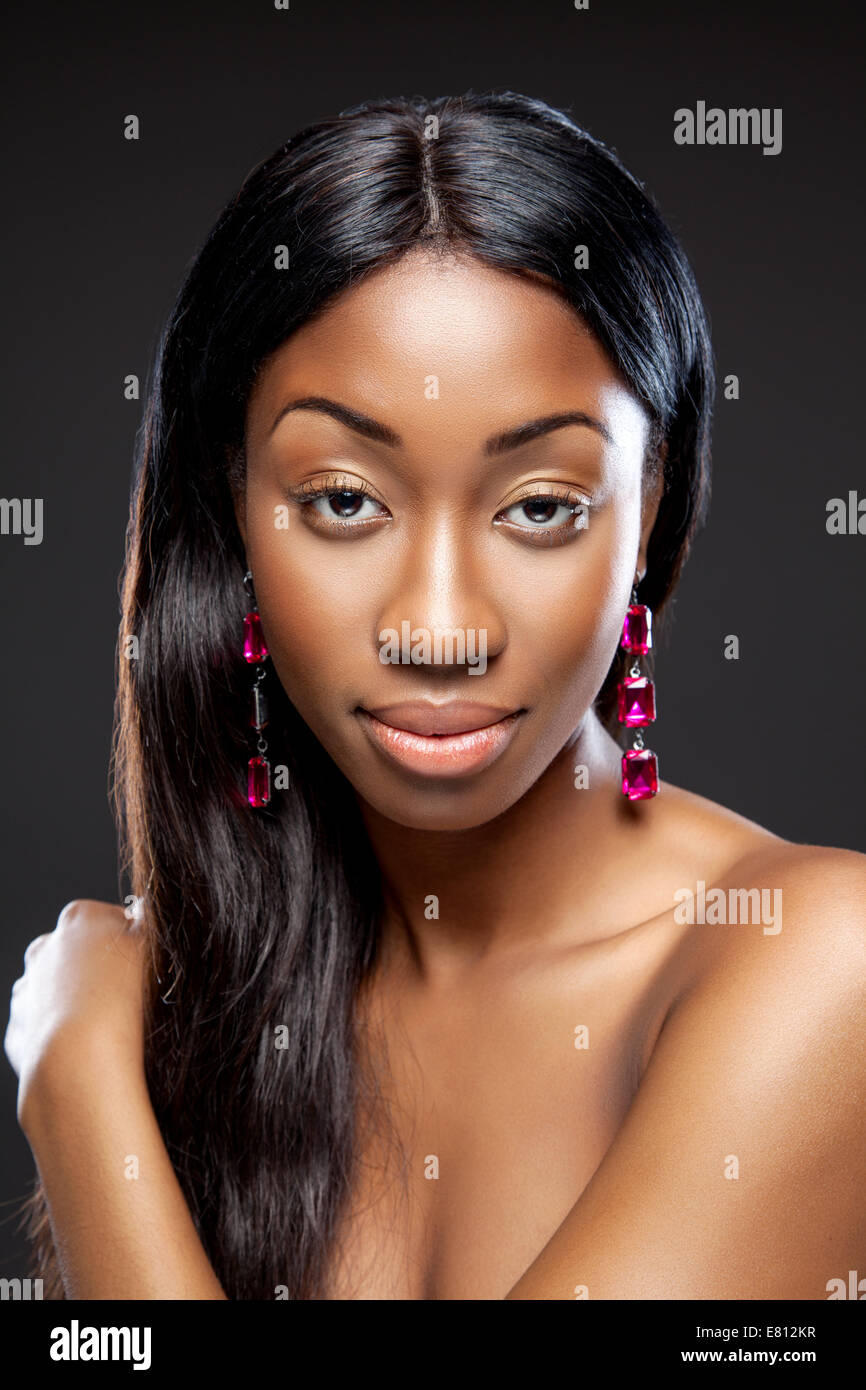 Confident woman dark hair hi-res stock photography and images - Alamy