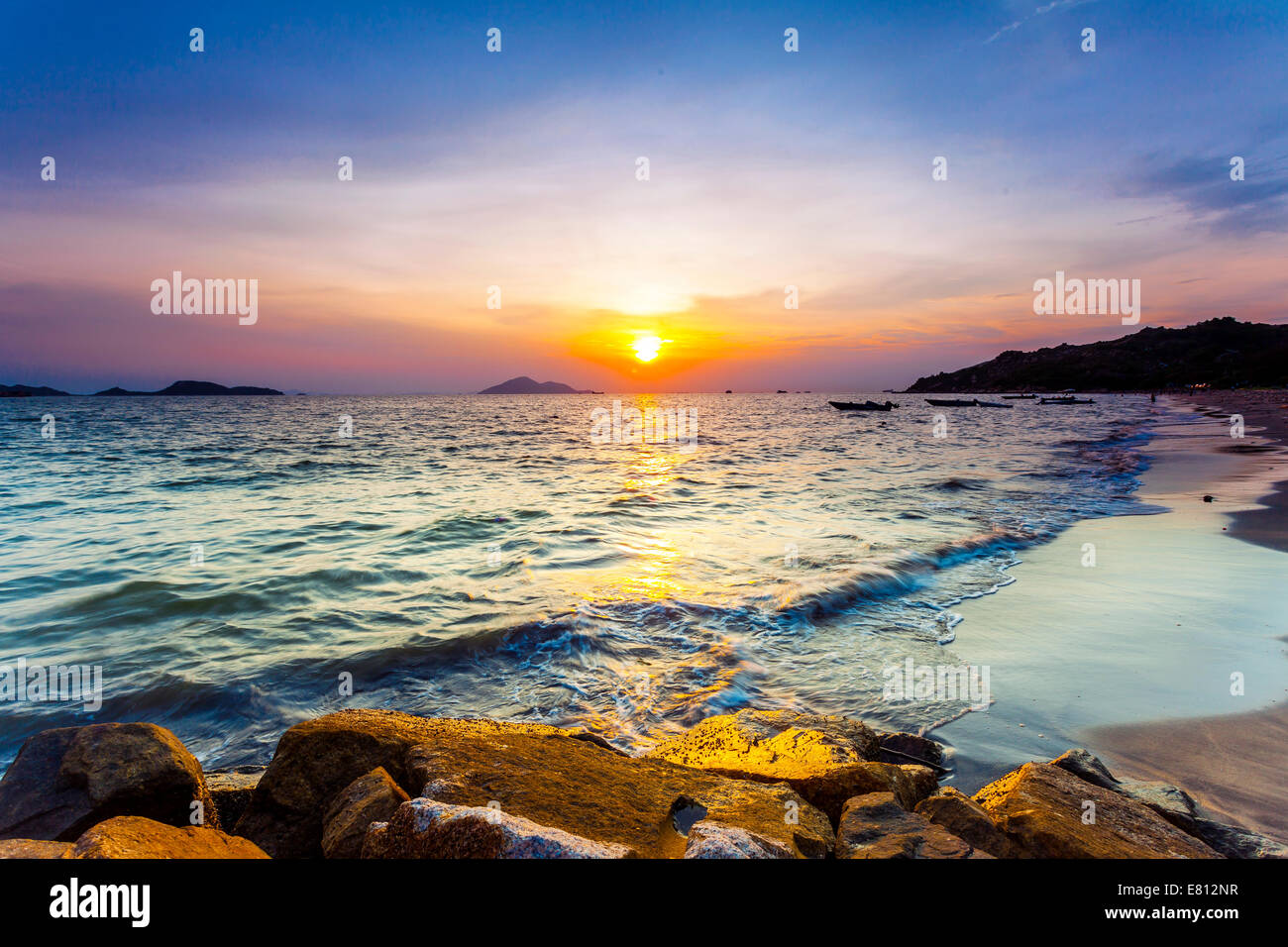 Beautiful sunset over beach baltic hi-res stock photography and images ...