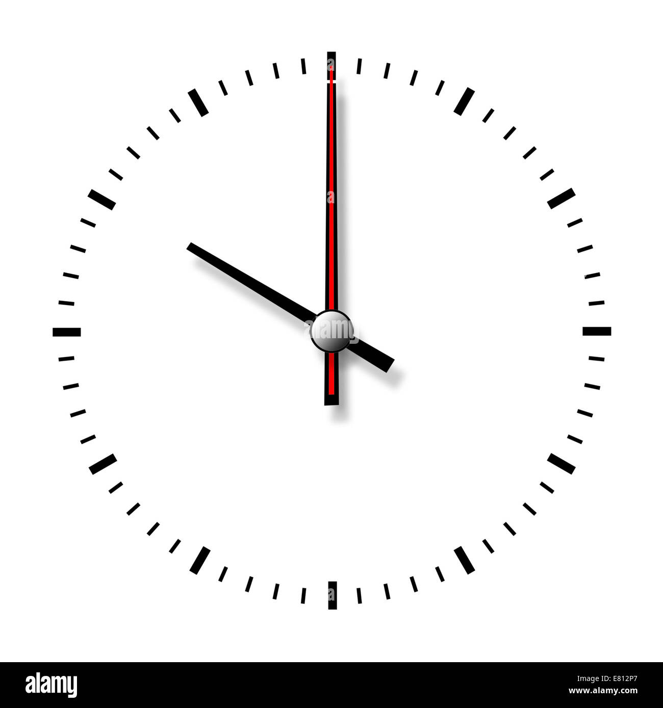 Clock without numbers isolated on white background. Closeup Stock Photo ...