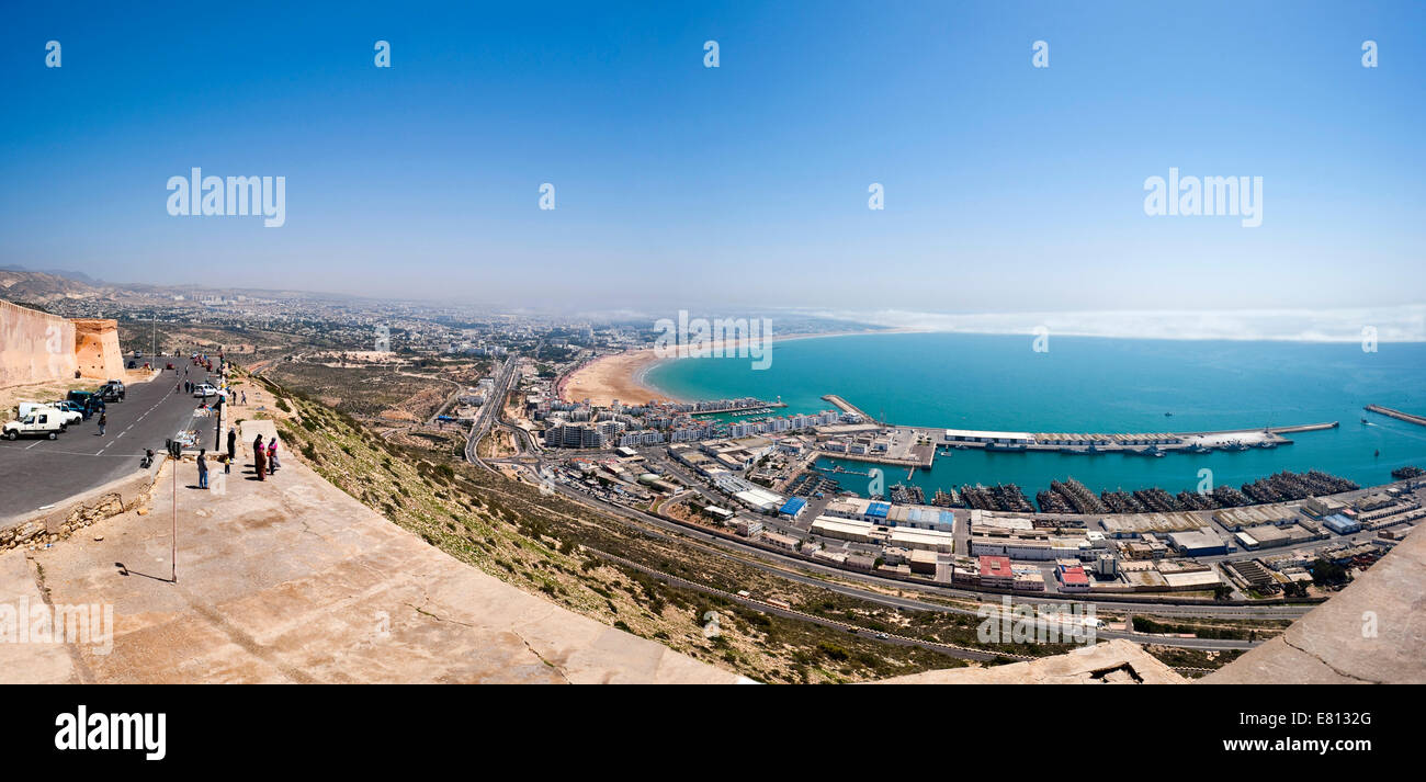 Horizontal panoramic (2 picture stitch) aerial view across the bay of ...