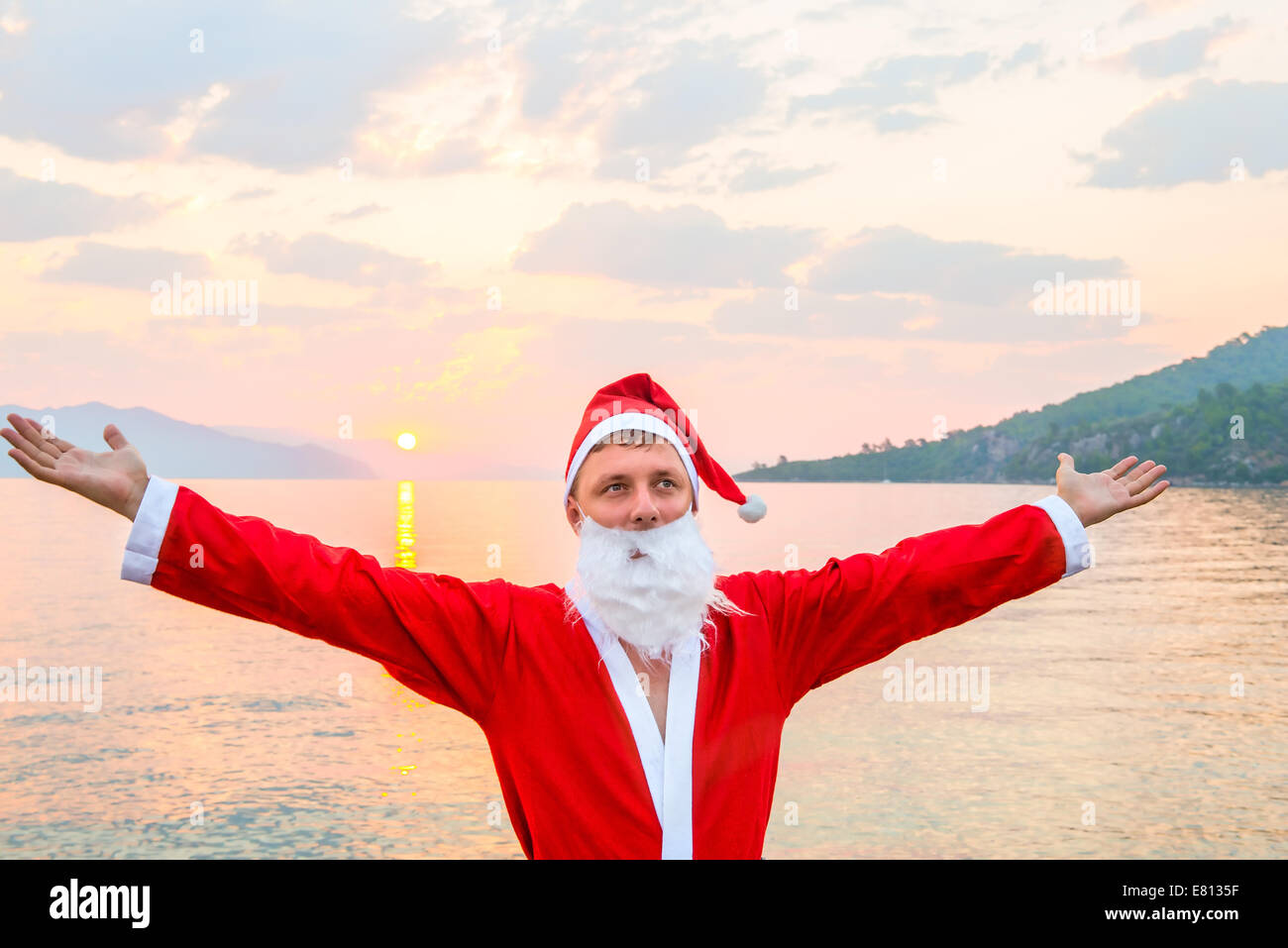 Santa Claus is enjoying summer vacation Stock Photo - Alamy