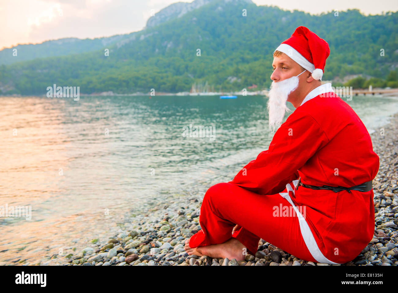 santa claus holiday on the sea Stock Photo - Alamy