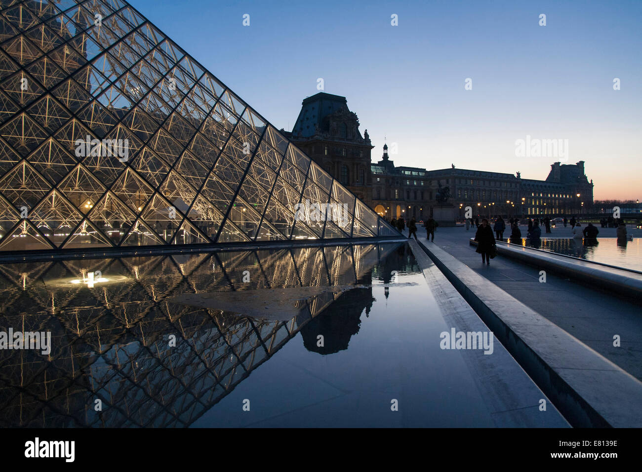 France, Paris (75), Louvre and Pyramid at dusk Stock Photo - Alamy