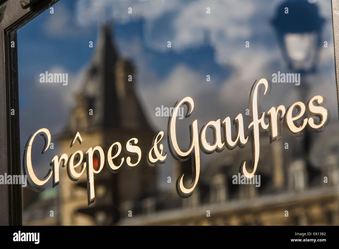 France, Paris, Cafe window, Latin Quarter, left bank Stock Photo - Alamy