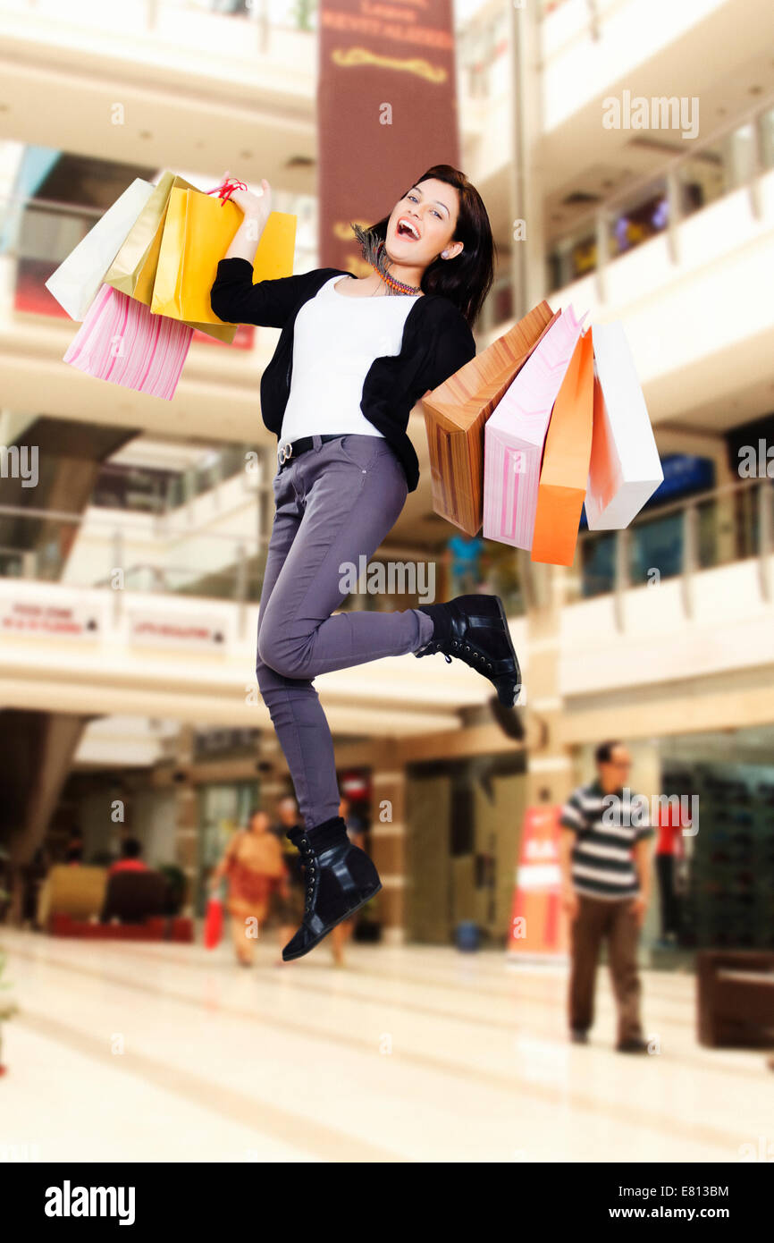 indian Beautiful Ladie Shopping Mall Stock Photo - Alamy