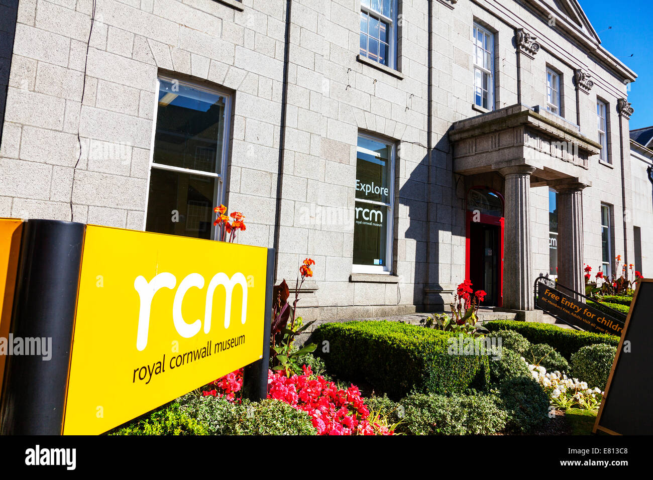 Royal Cornwall Museum building Truro sign exterior front facade outside ...