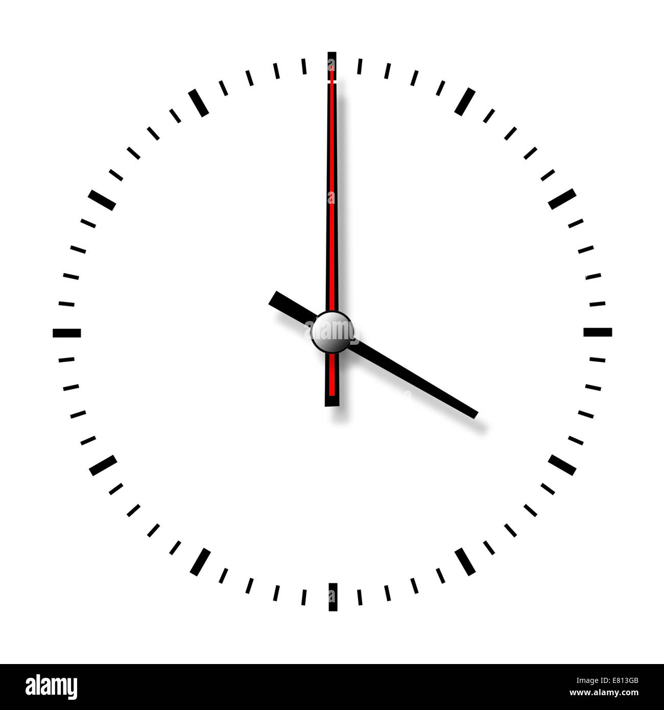 Clock without numbers isolated on white background. Closeup Stock Photo ...