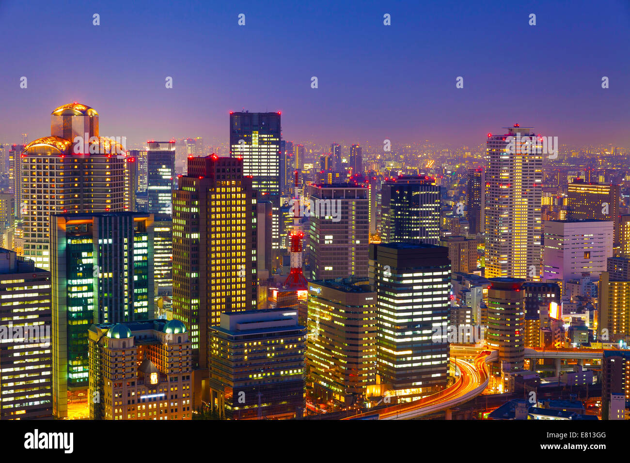 Osaka night view in Japan Stock Photo - Alamy