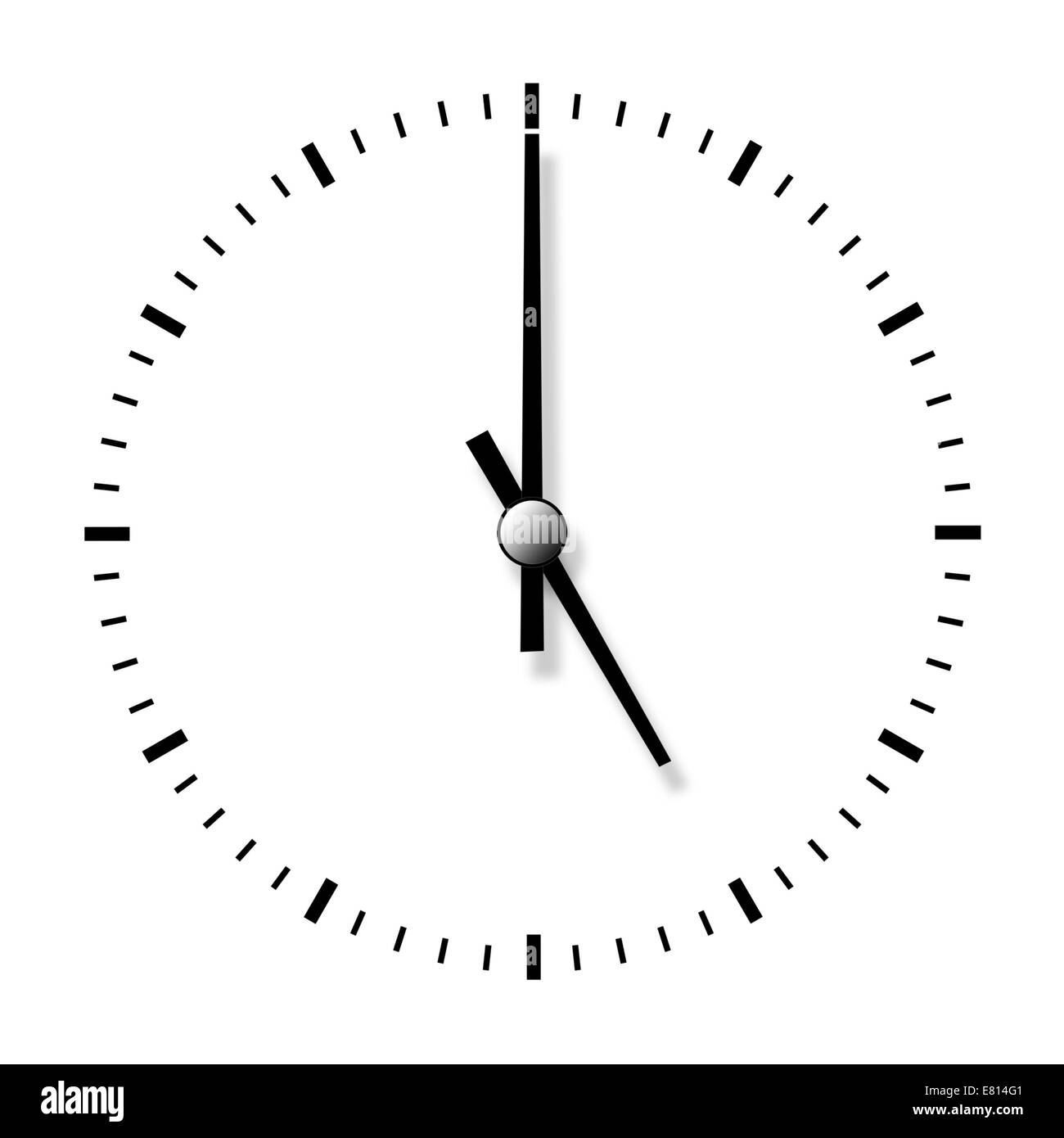 Clock without numbers isolated on white background. Closeup Stock Photo ...