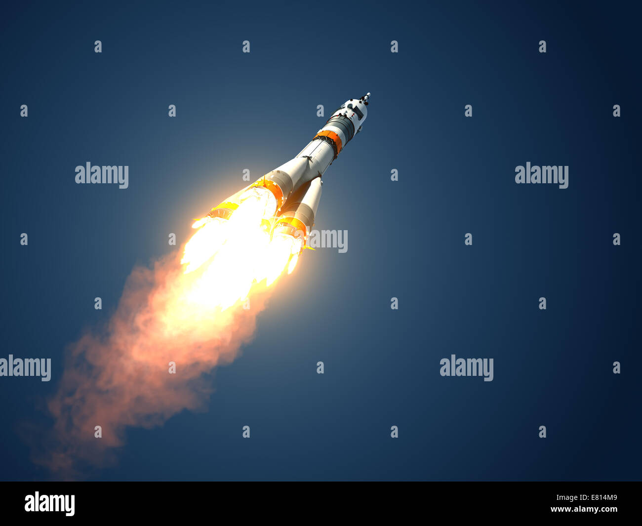 Carrier Rocket "Soyuz-FG" Takes Off. 3D Scene Stock Photo - Alamy