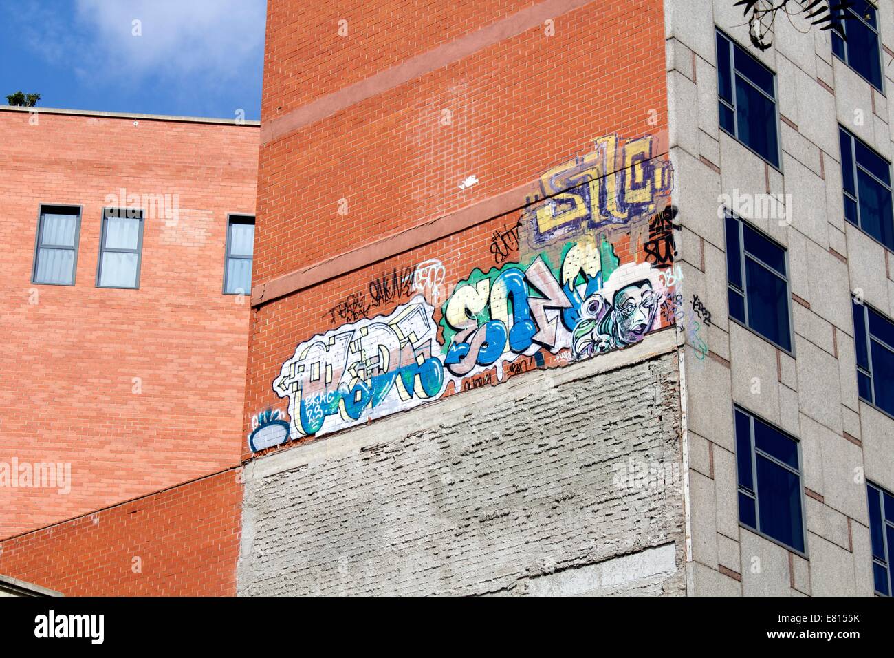 Art on the side of a building in Barcelona Stock Photo - Alamy