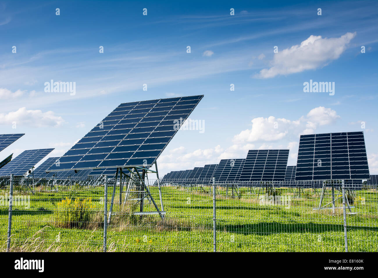 Innovative energy creation in a solar park Stock Photo - Alamy