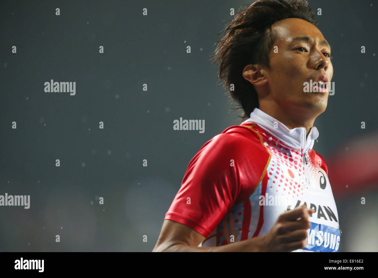 Incheon, South Korea. 28th Sep, 2014. Kei Takase (JPN) Athletics : Men's 100m Final at Incheon ...