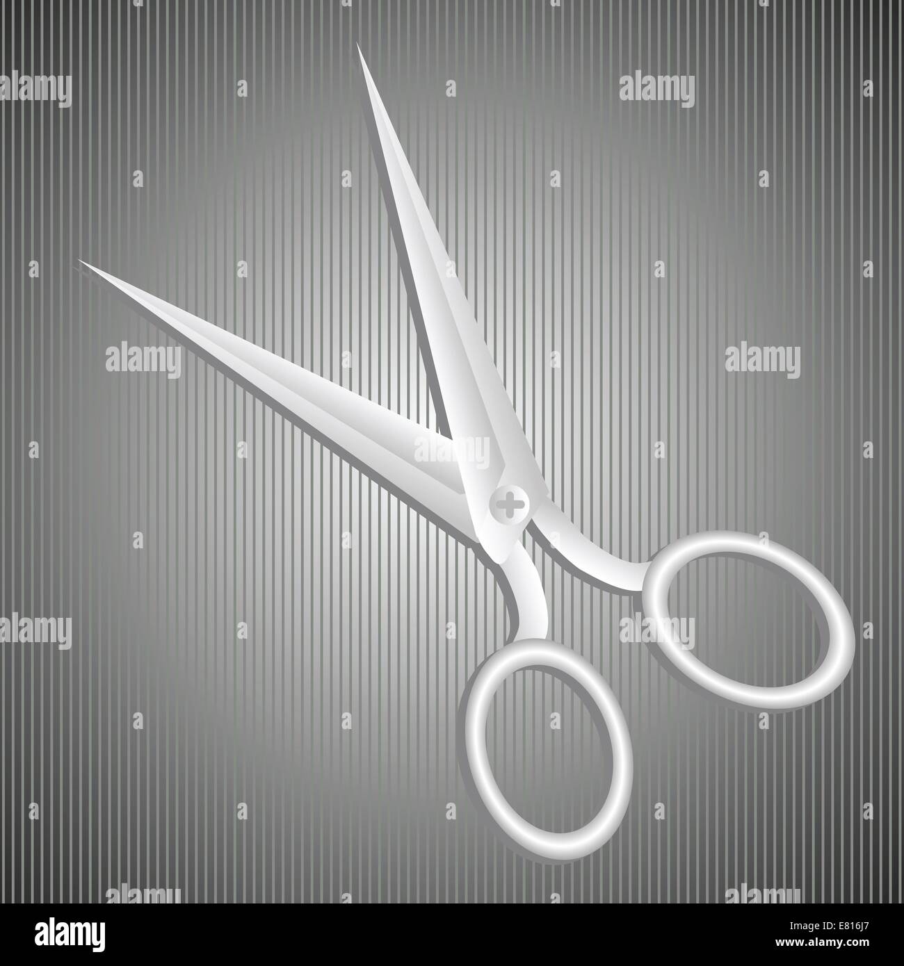 illustration with metal scissors on a dark background Stock Photo - Alamy