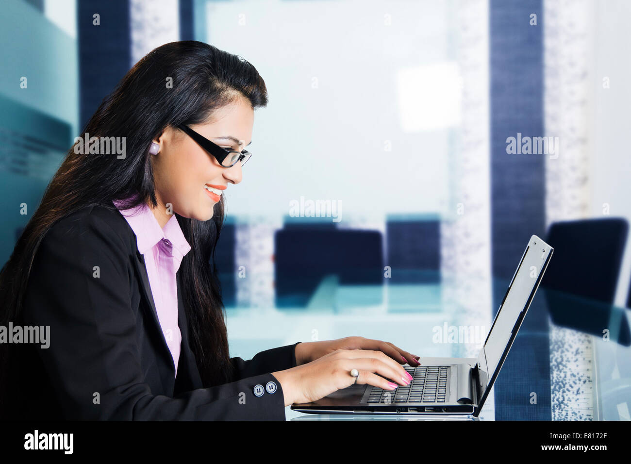 indian Business Woman Office Work Stock Photo - Alamy