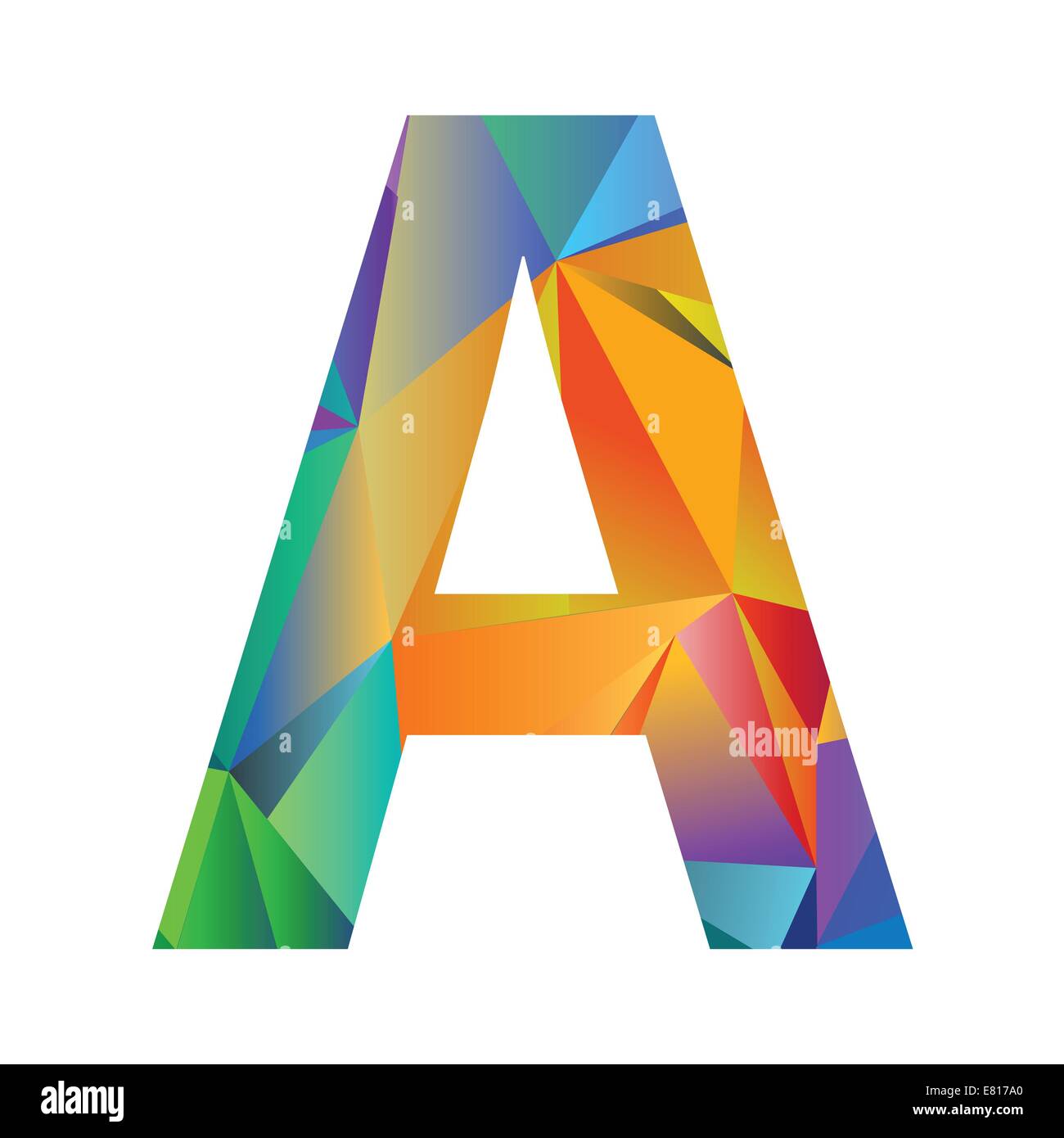 illustration with letter of different colors on a white background ...