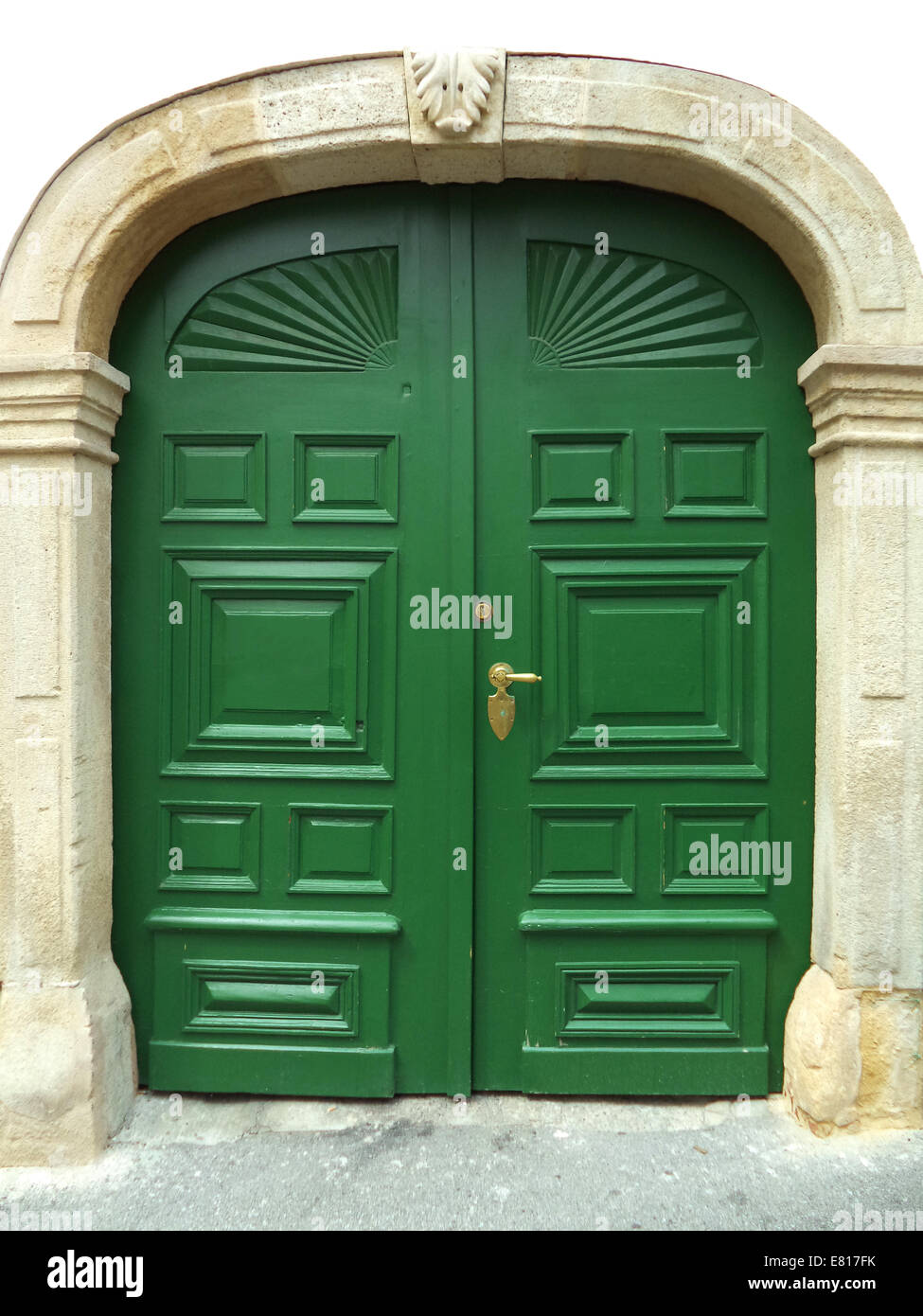 Green ancient frontdoor Stock Photo - Alamy