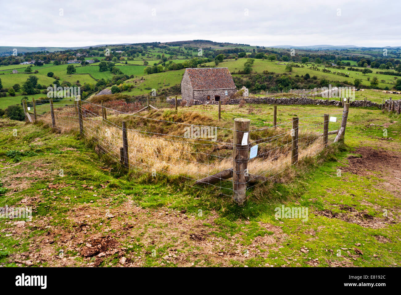 Ecton Copper Mine, showing old mine shaft and restored 18th century ...