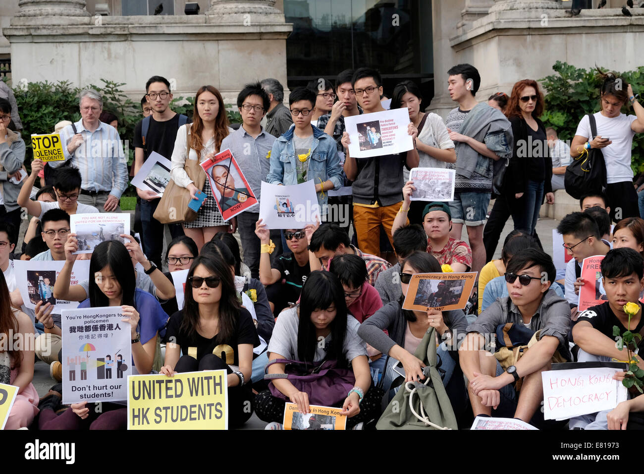 Hong Kong students protest in central London, UK Stock Photo - Alamy