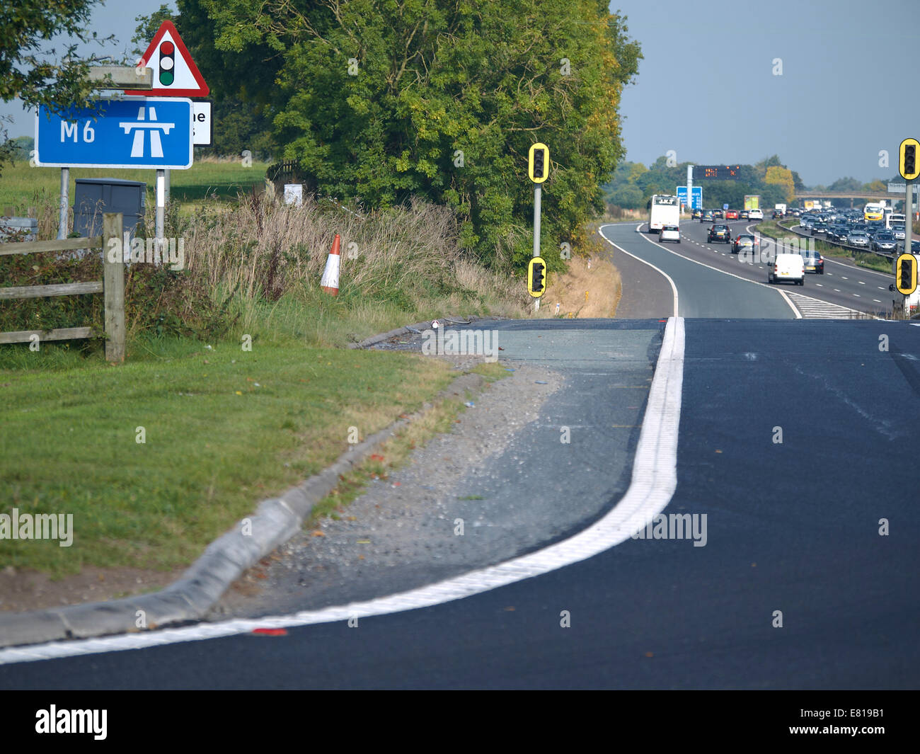 Motorway slip road sign uk hi-res stock photography and images - Alamy