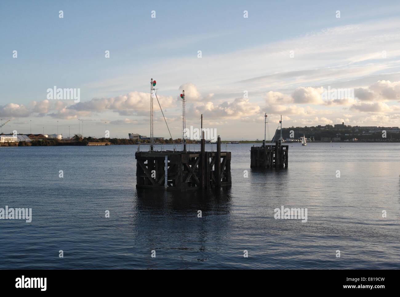 Old wooden piers in Cardiff Bay Wales UK Mermaid Quay waterfront, grade ...