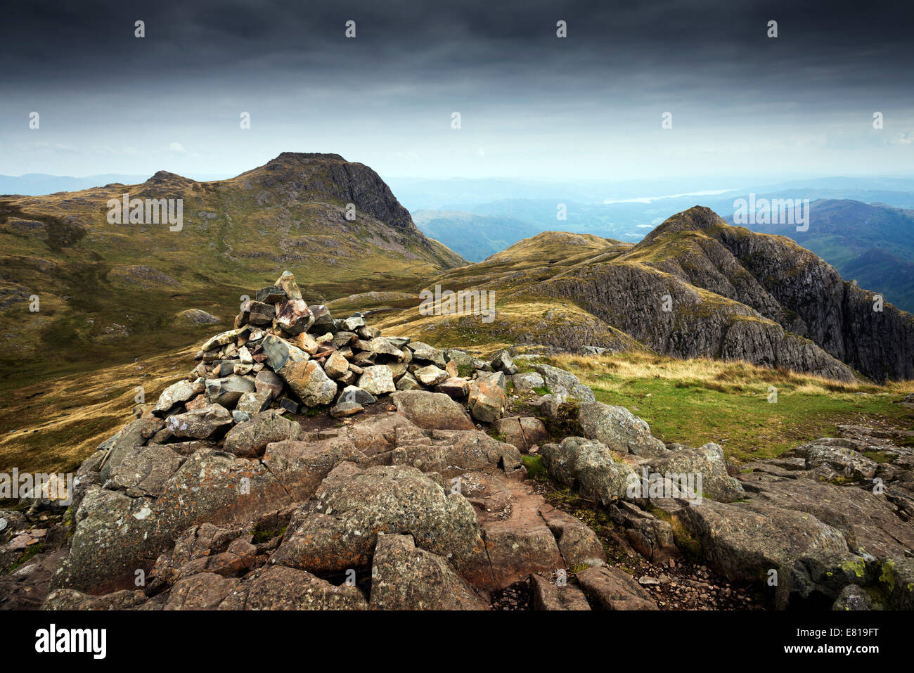 towards Pavey Ark fell summit one of the Langdale Pikes Lake District ...