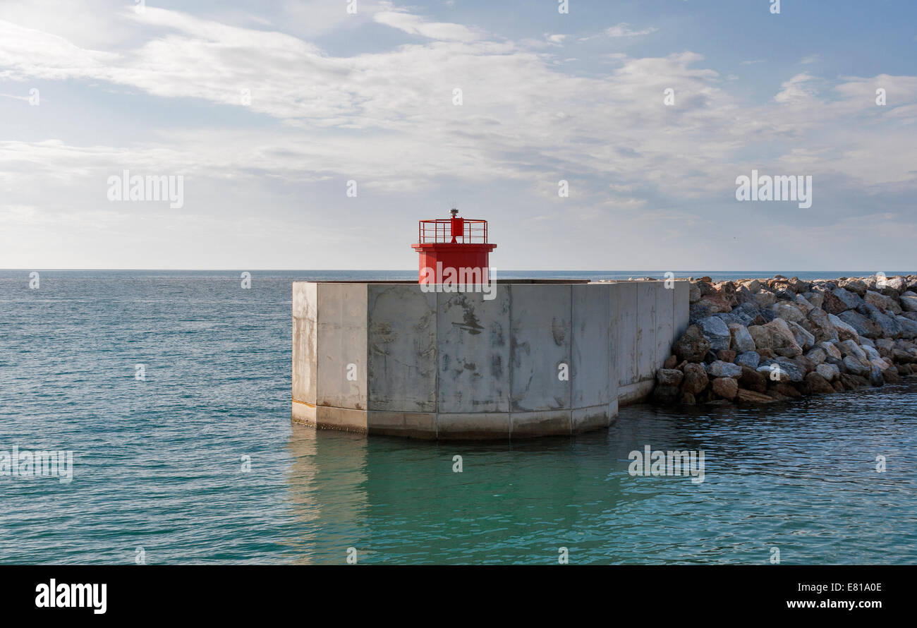 Marina di Pisa entrance port beacon Stock Photo - Alamy