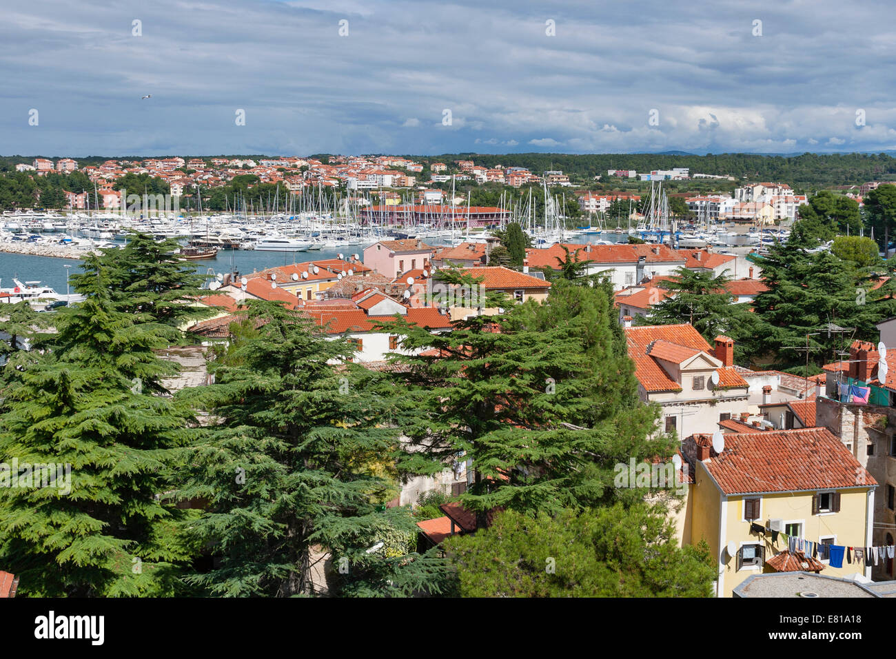 Novigrad cityscape and Marina, Istria, Croatia. Aerial view Stock Photo ...