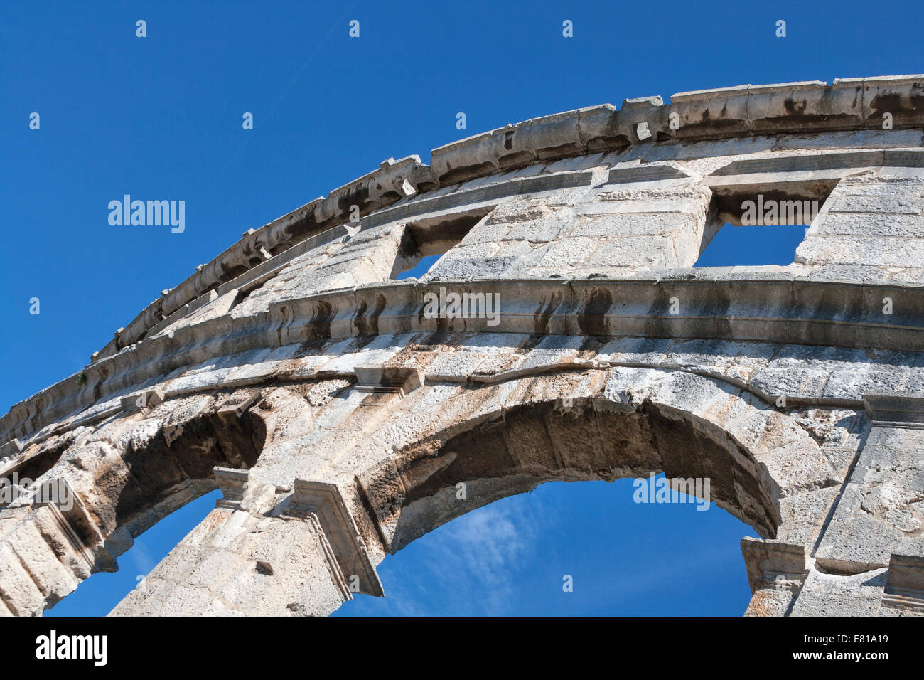 View of the Roman amphitheatre (Arena) in Pula, Istria, Croatia Stock ...