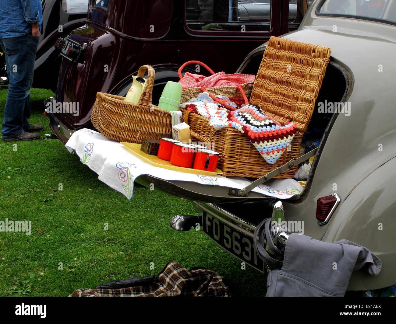 A display of a typical wartime picnic on show at a Forties weekend show ...