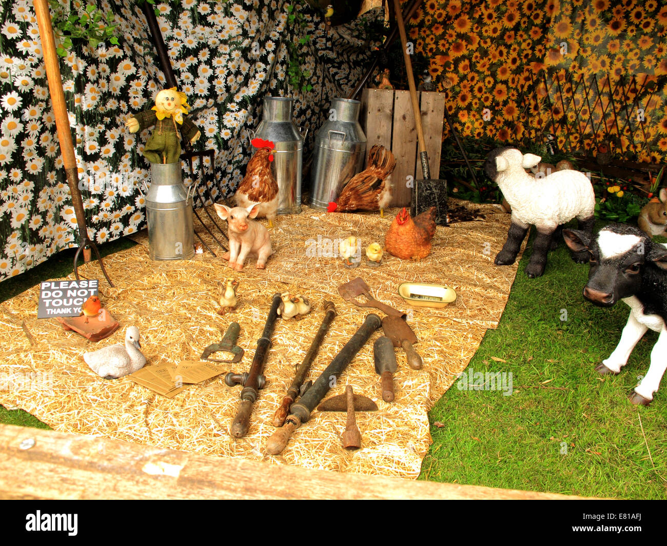 A display of farming tools on show at a forties weekend in North Kent ...