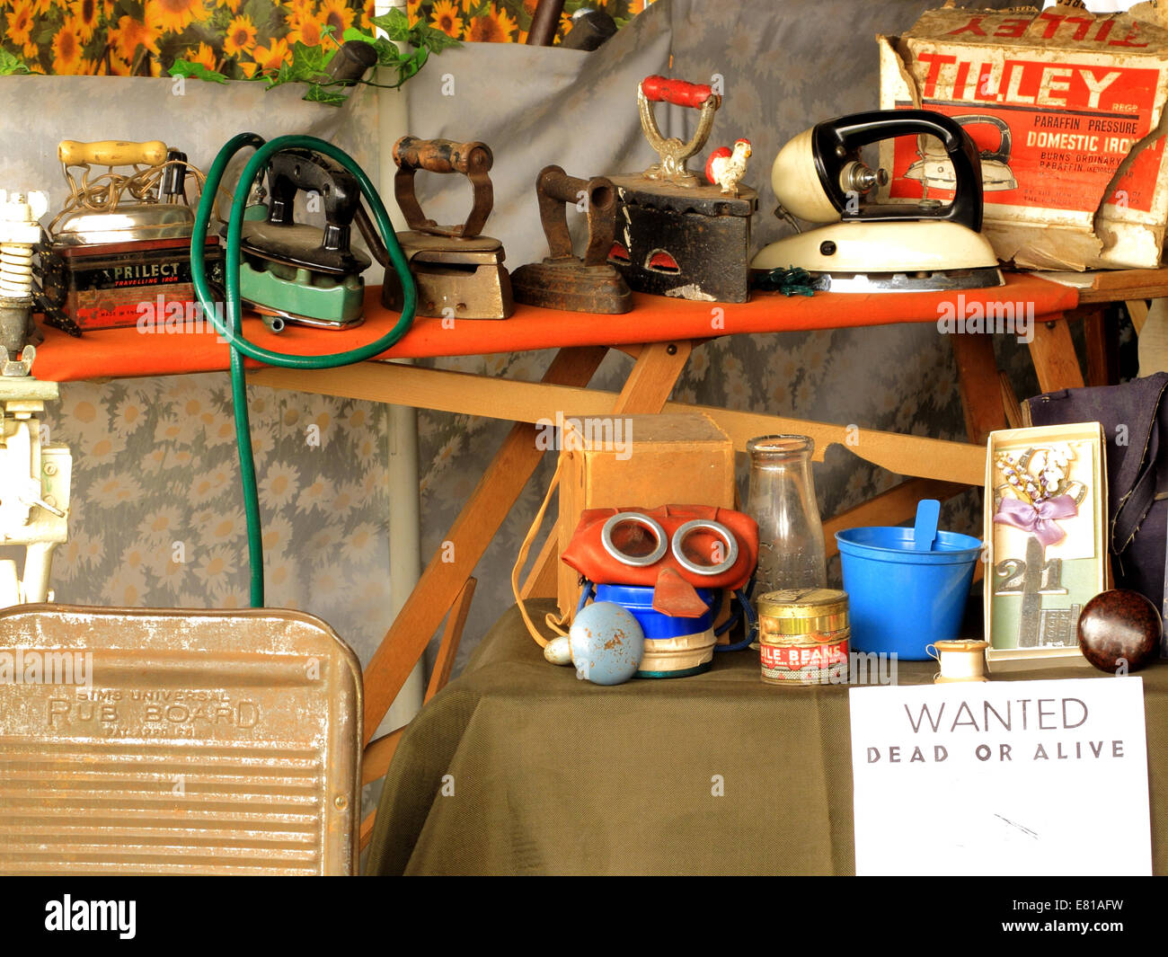 A display of household items on show at a forties weekend in North Kent ...