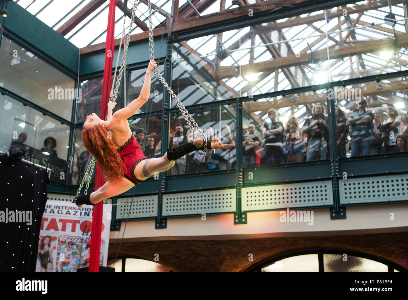 Katrina Lilwall of the Fuel Girls performing at the 10th London Tattoo ...