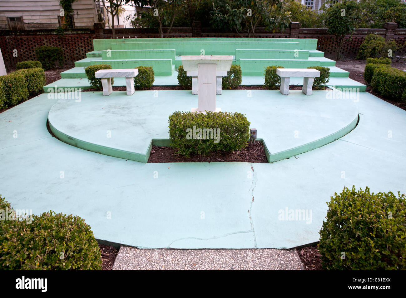 Outdoor amphitheater in a church cemetery for funeral and memorial ...