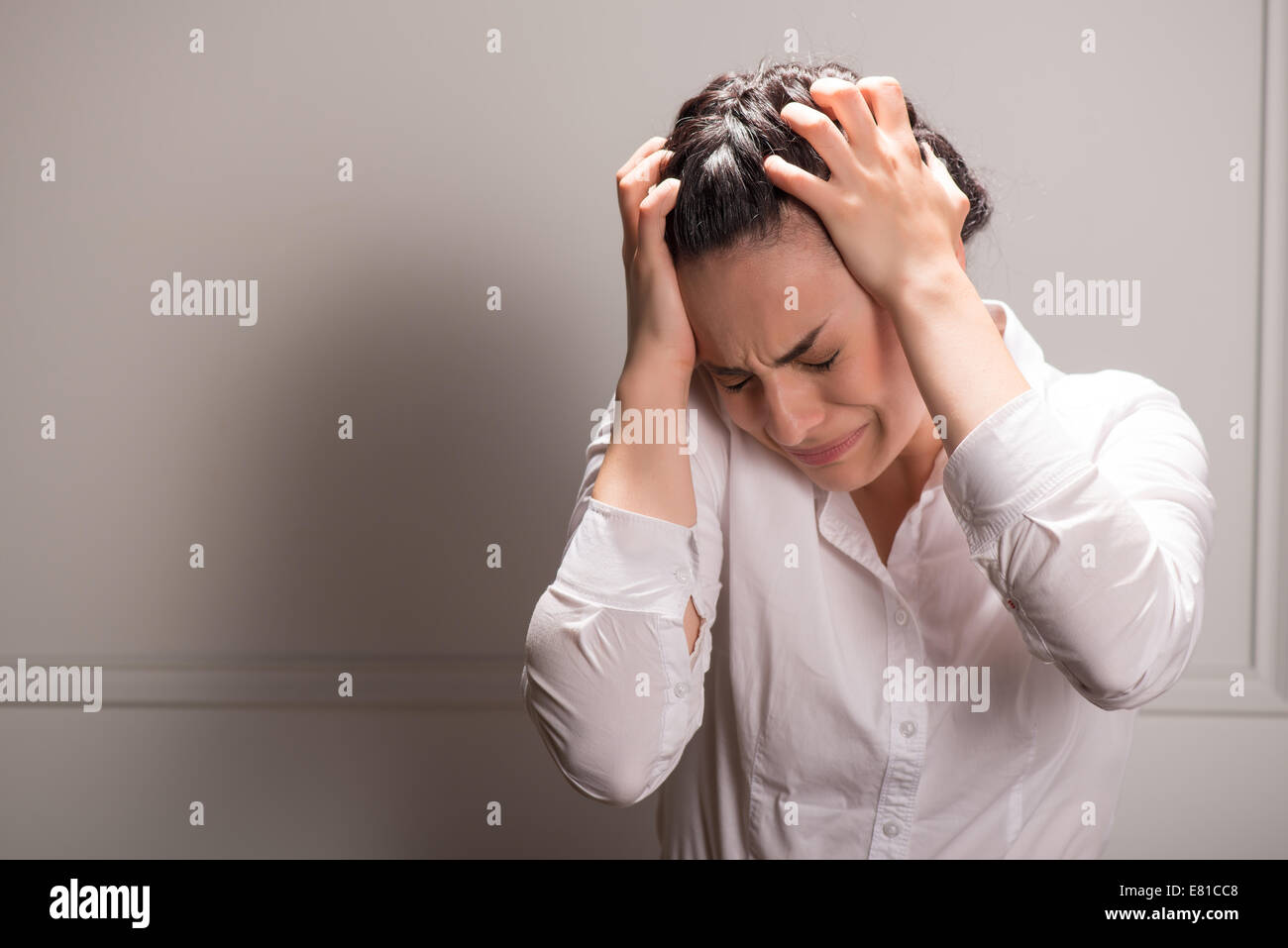 Business woman suffering from depression Stock Photo - Alamy