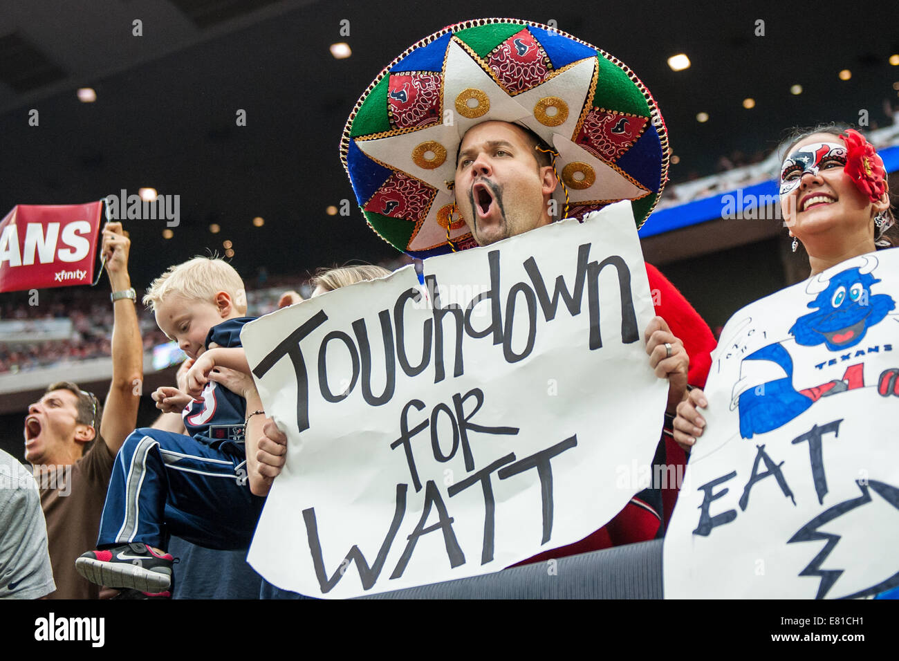 Houston, Texas, USA. 28th Sep, 2014. A Houston Texans fan during the ...